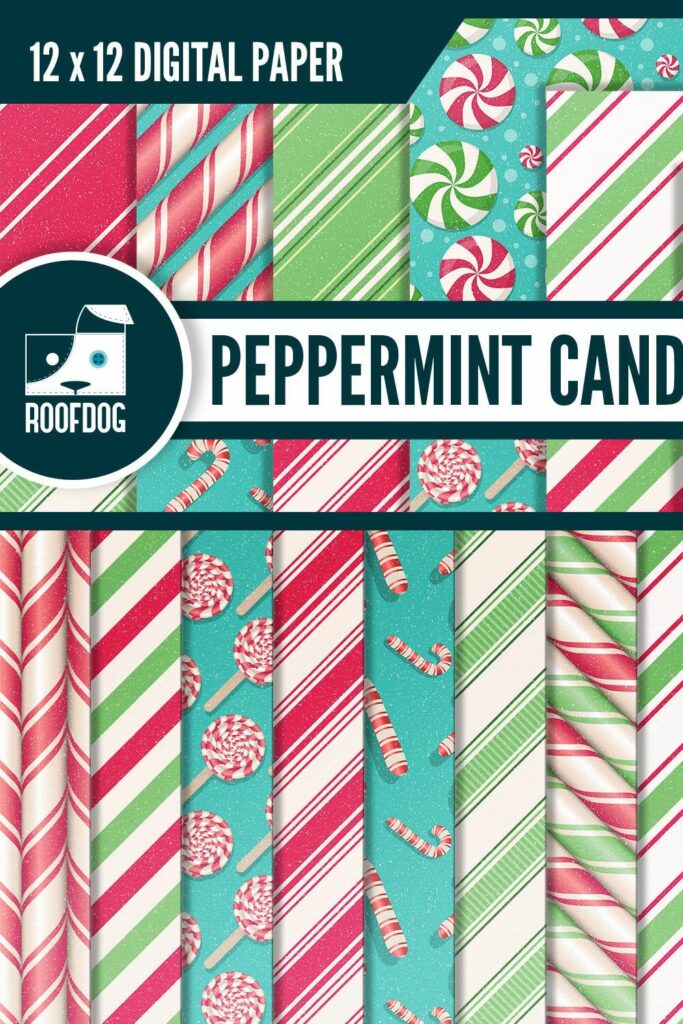 Peppermint Candy Cane Digital Paper – MasterBundles