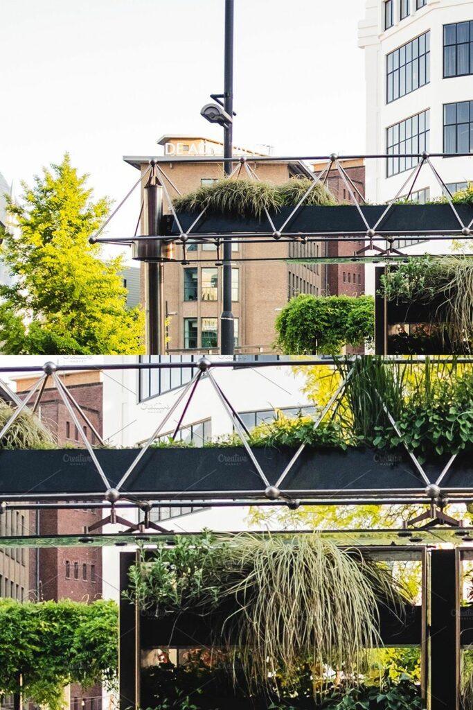 Poster mockup green city – MasterBundles