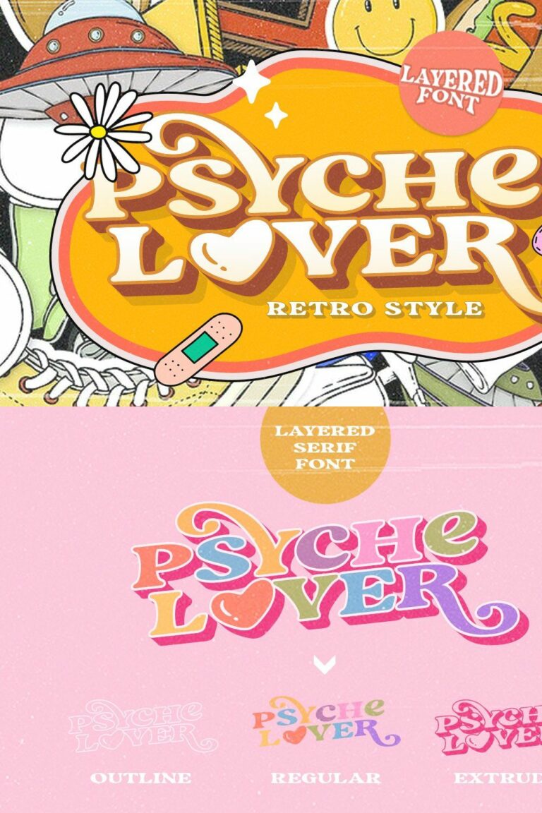 Psyche Lover - Layered Retro Font – MasterBundles