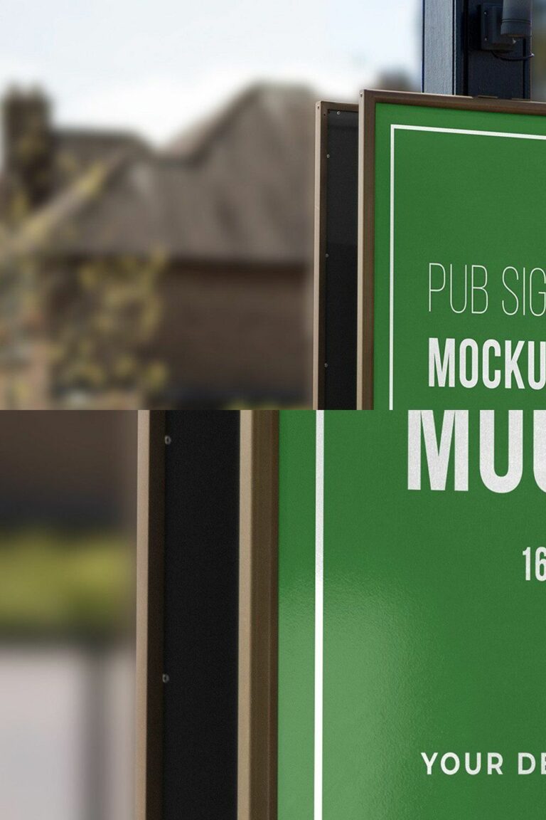 Pub Restaurant Sign Mockup – MasterBundles