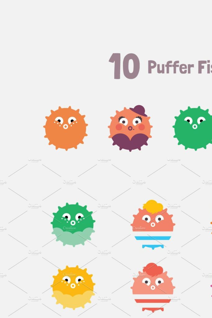 Puffer Fish Avatars – MasterBundles