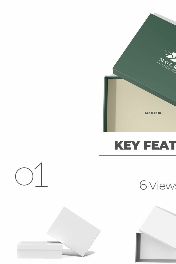 Rectangular Shoe Box Package Mockup – MasterBundles