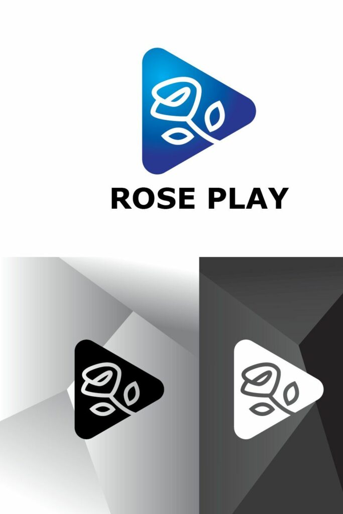 Rose Play Button Logo Template – MasterBundles