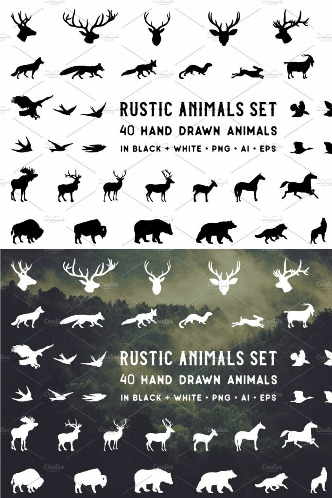Rustic Animals Clipart - AI PNG EPS – MasterBundles
