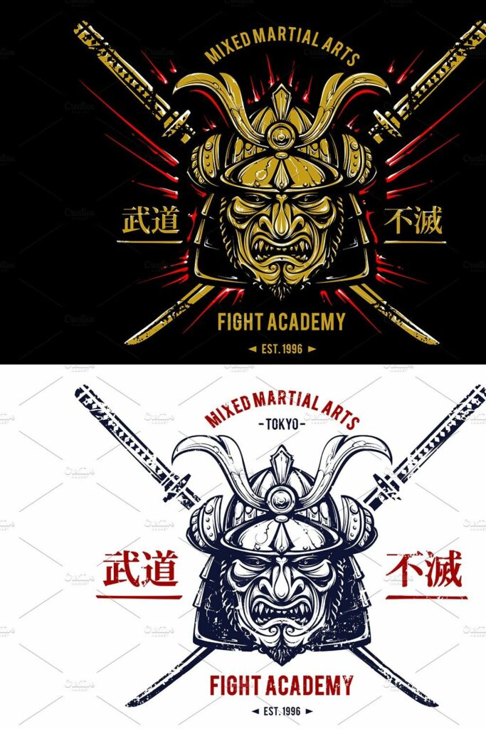 Samurai Grunge Vector Art #1 – MasterBundles