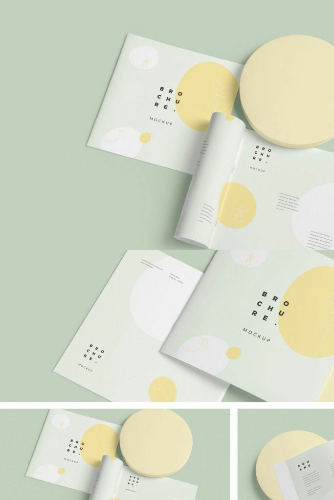Soft Cover Square Brochure Mockups – MasterBundles