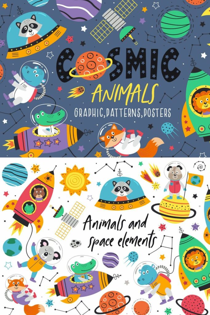 Space animals collection – MasterBundles
