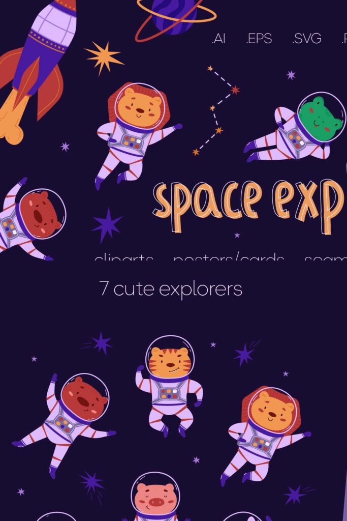 Space Explorers Cliparts & Patterns – MasterBundles