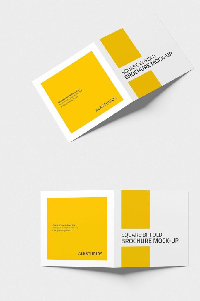 Square Bi-fold Brochure Mock-Up – MasterBundles