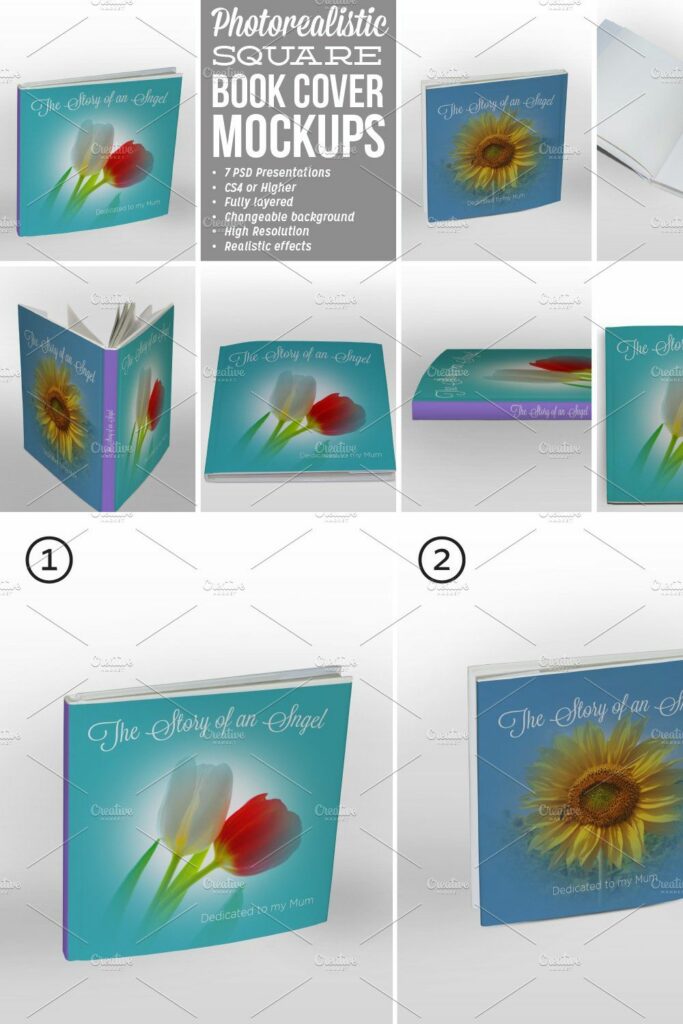 Square Book Cover Mockup 03 – MasterBundles