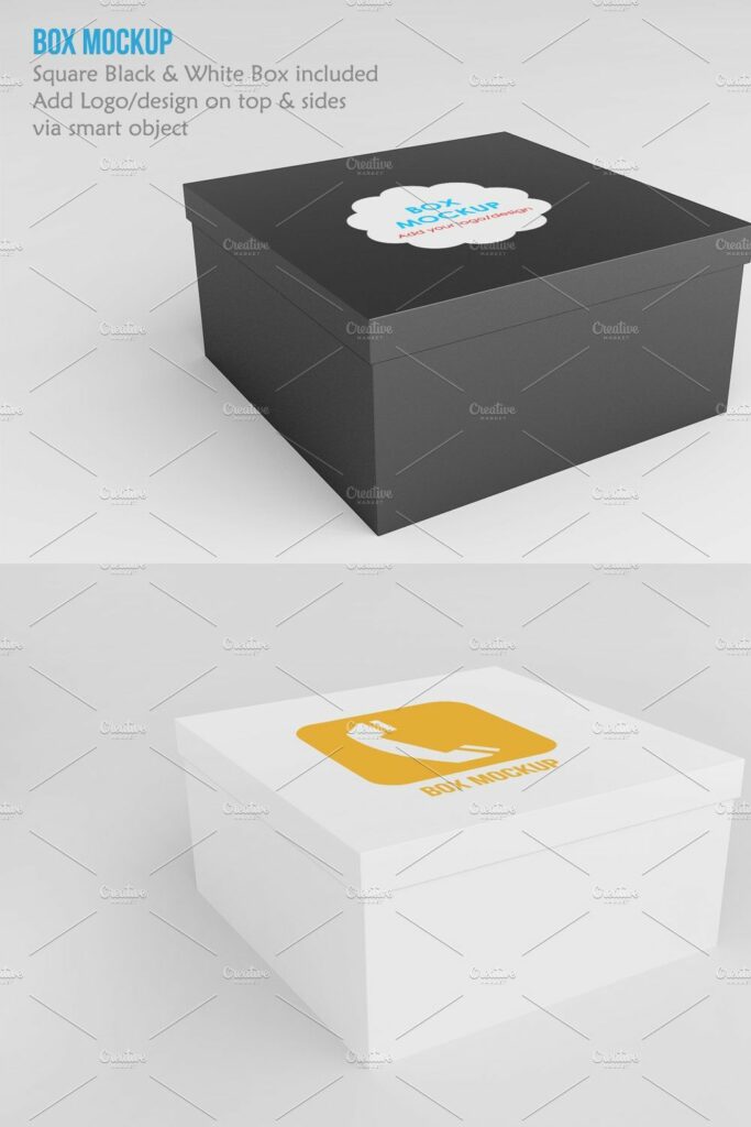 Square Box Mockup – MasterBundles