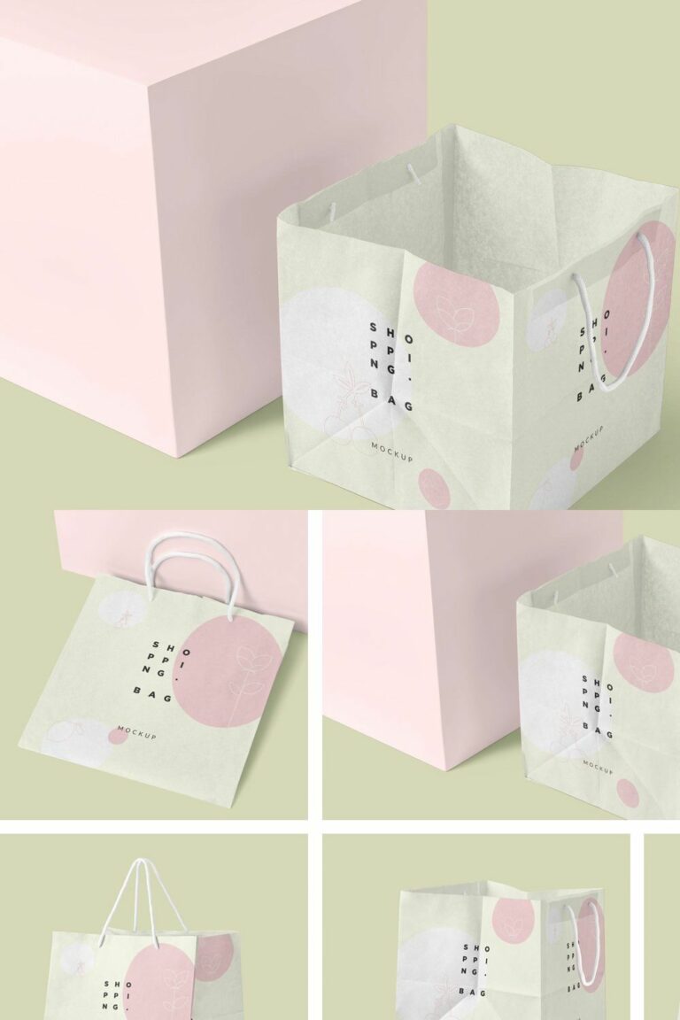 Square Paper Shopping Bag Mockups – MasterBundles