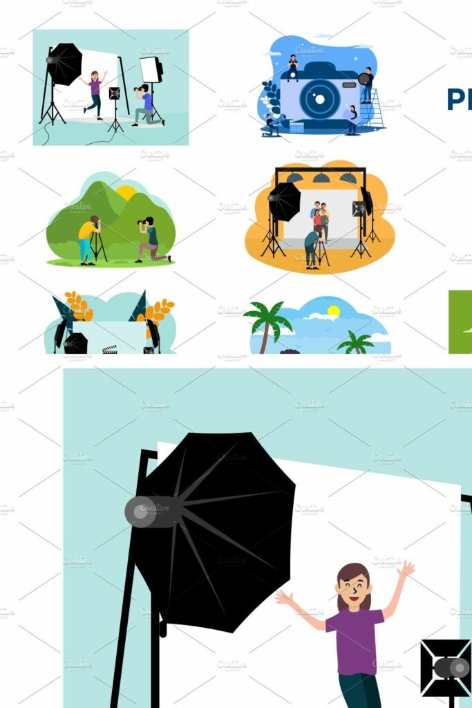 Studio Photo Flat Design style – MasterBundles