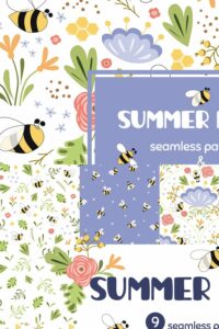 Summer Bee Patterns & Elements – MasterBundles
