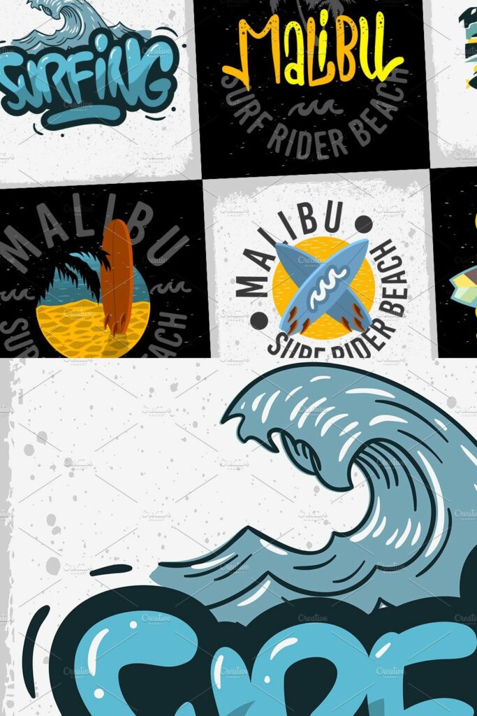 Surfing Vector Graphics Collection – MasterBundles