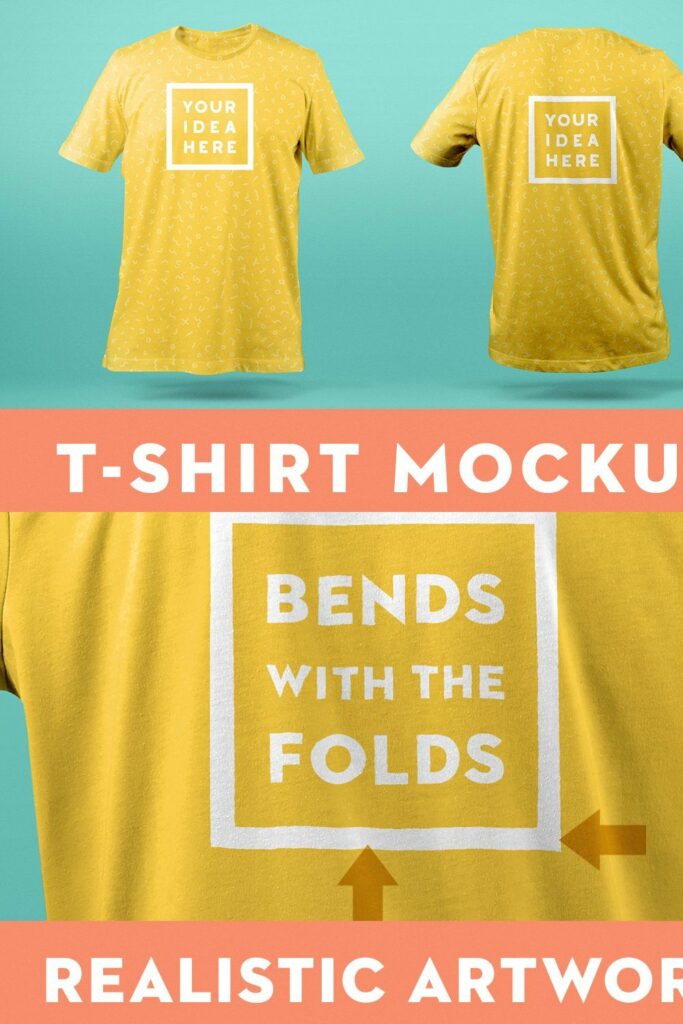 T-Shirt Mockup Template Front & Back – MasterBundles
