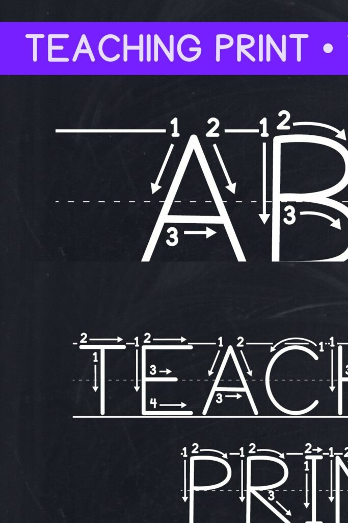 Teaching Print • Letter Tracing Font – MasterBundles