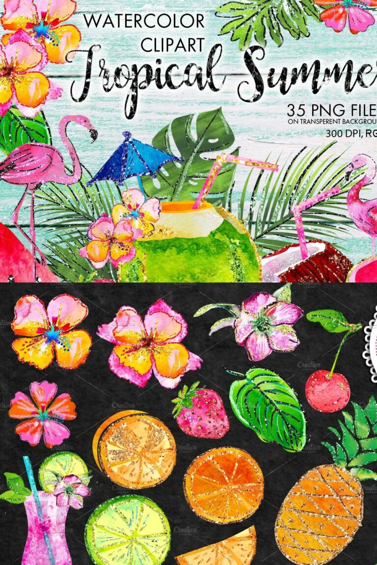 Tropical Summer Clip Art – MasterBundles