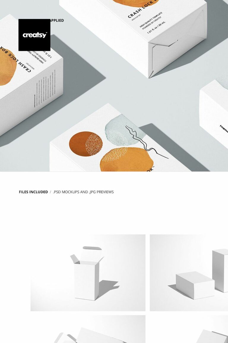 Tuck Top Crash Lock Box Mockup Set – MasterBundles