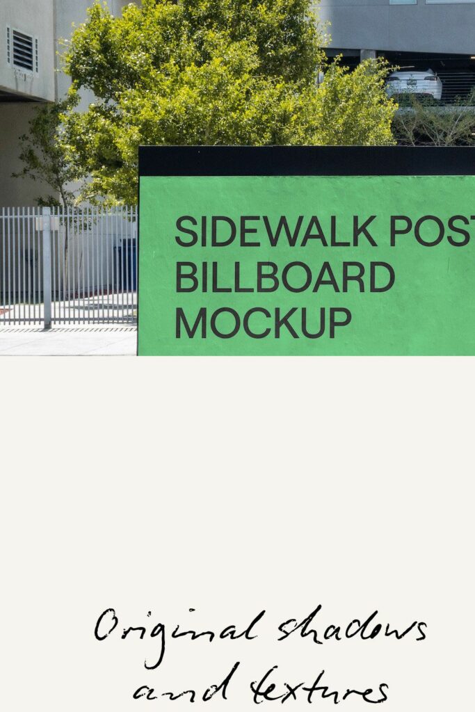 Urban Sidewalk Billboard Mockup PSD – MasterBundles
