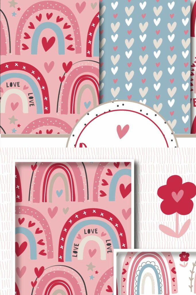 Valentine Rainbows Clipart set – MasterBundles