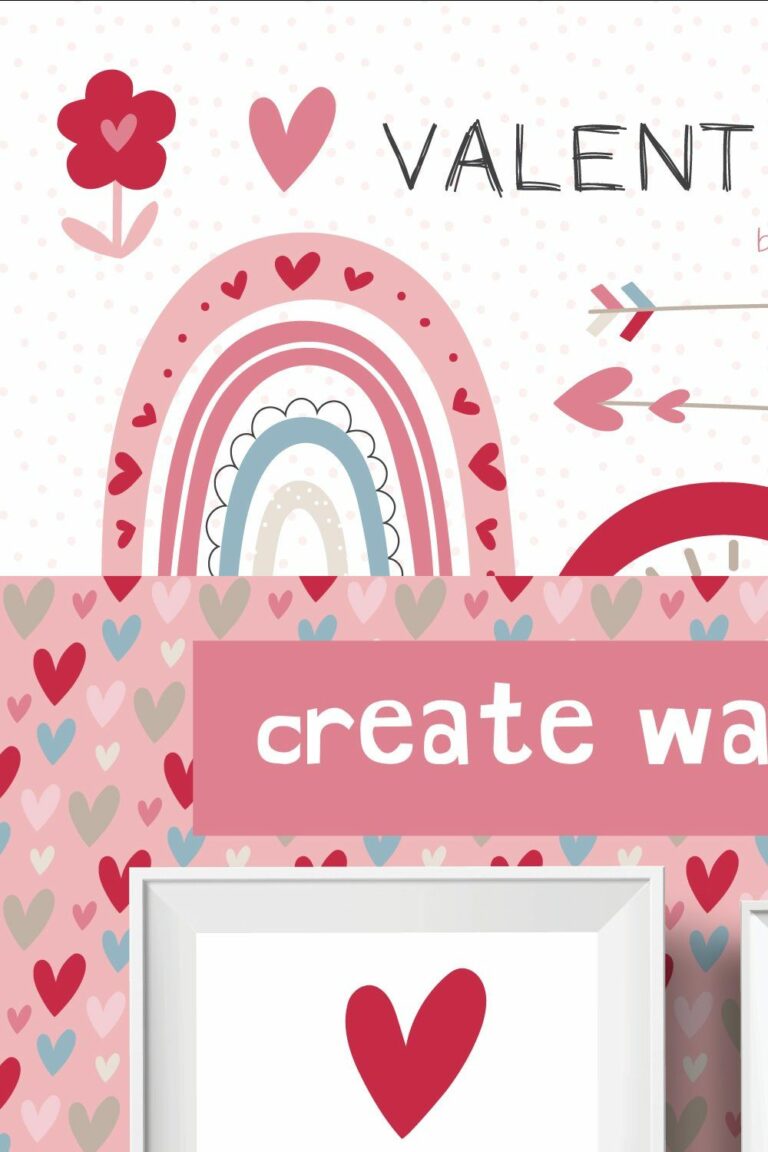 Valentine Rainbows clipart set – MasterBundles
