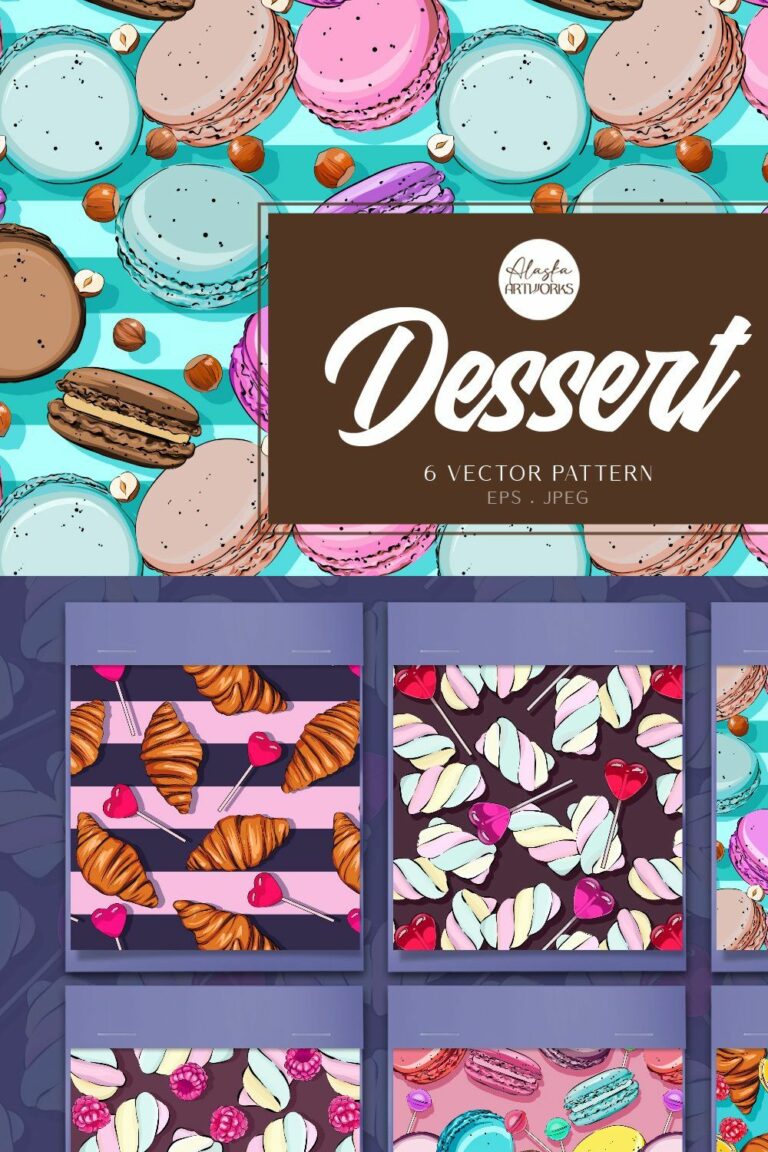 Vector patterns. Macaron, candy – MasterBundles