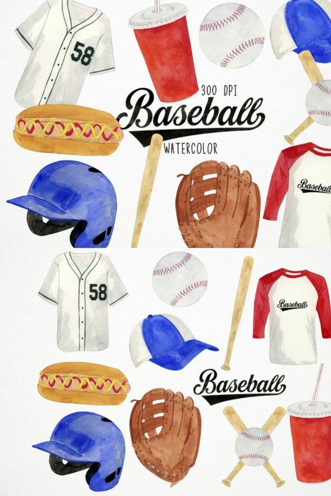 Watercolor Baseball Clipart – MasterBundles