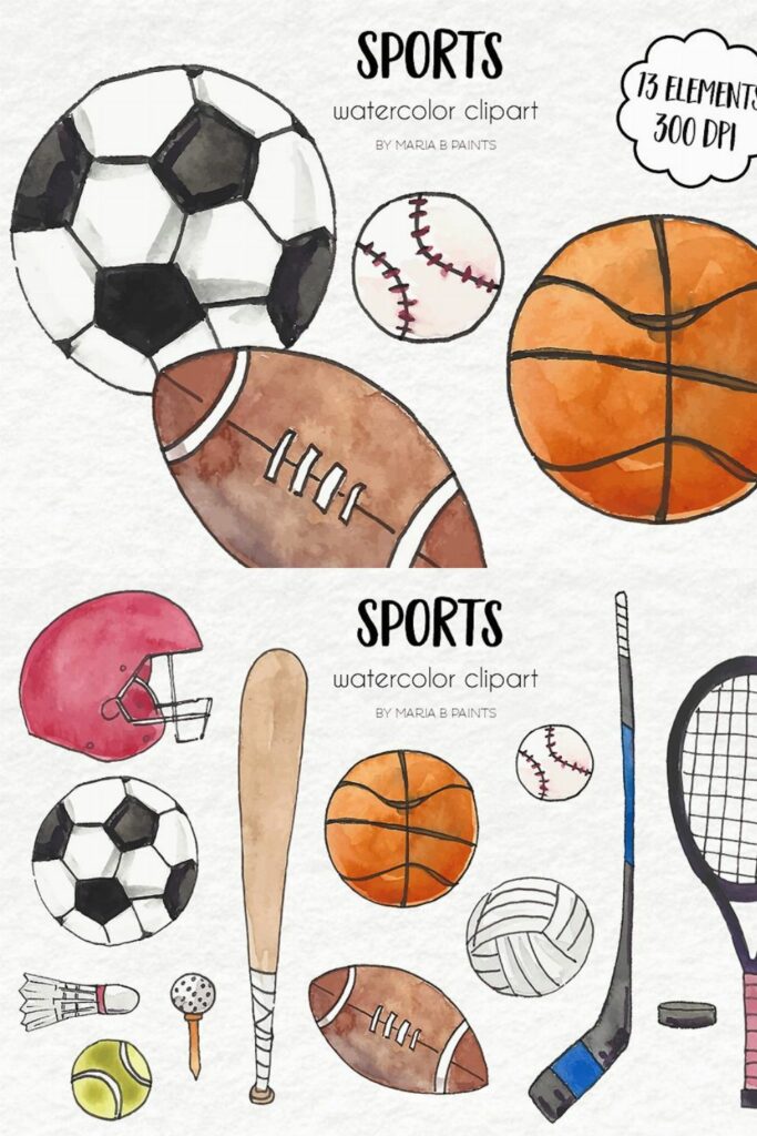 Watercolor Clip Art - Sports – MasterBundles