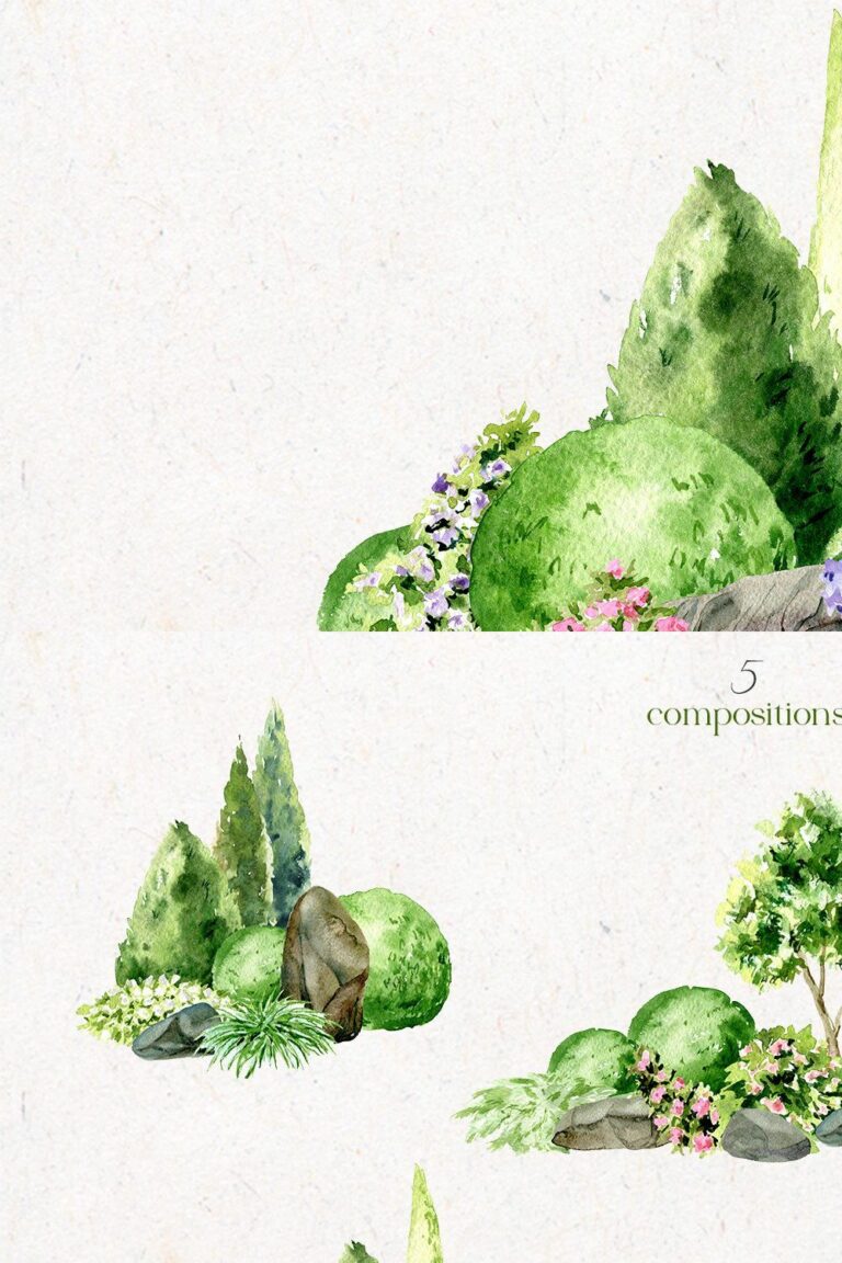 Watercolor Landscape design – MasterBundles