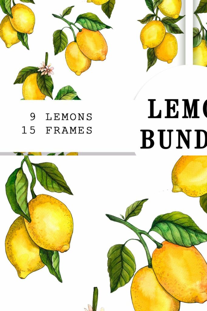 Watercolor Lemons Collection – MasterBundles