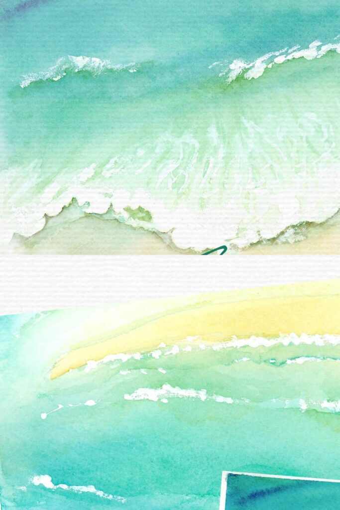 Watercolor Ocean Wave Beach Textures – MasterBundles