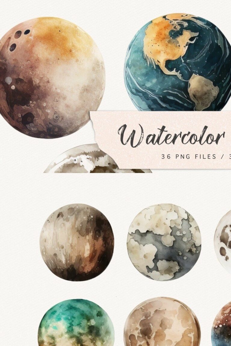 Watercolor Planets – MasterBundles
