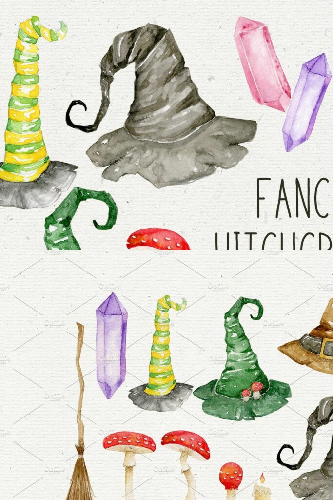 watercolor witchcraft clipart – MasterBundles