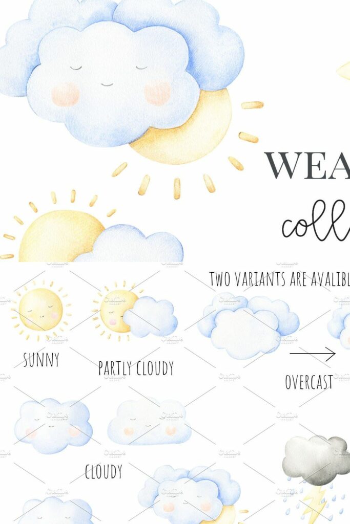 Weather watercolor collection – MasterBundles