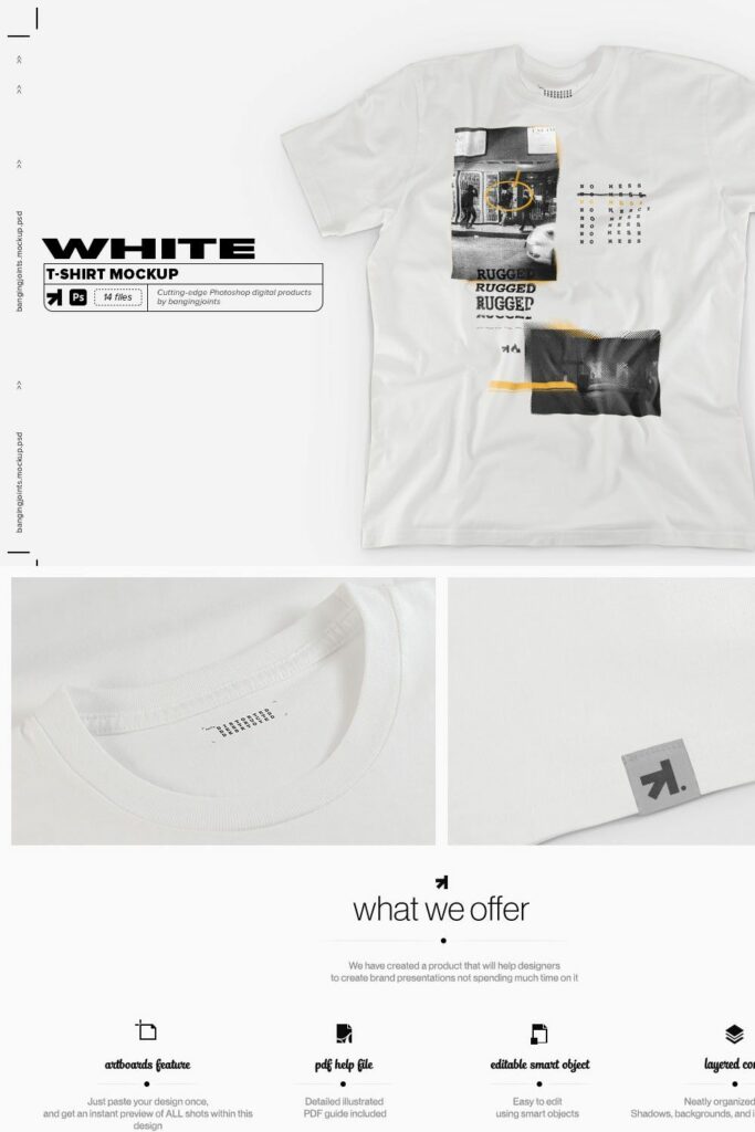 White T-Shirt Mockup Pack – MasterBundles