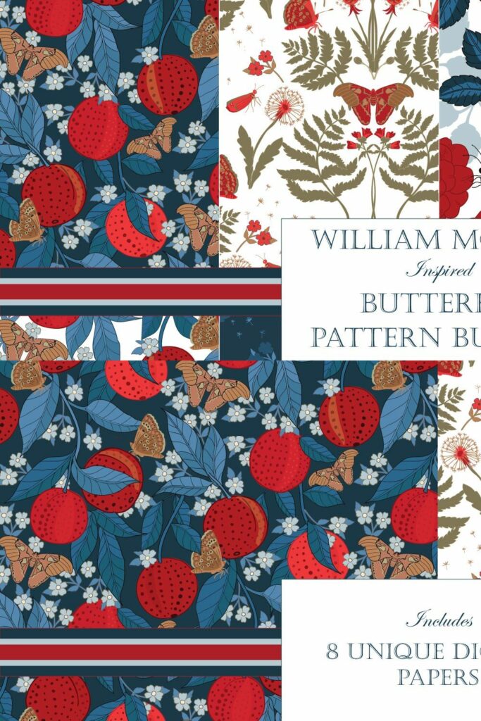 William Morris Butterfly Pattern III – MasterBundles