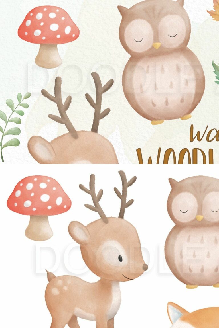 Woodland Animal Watercolor Designs – MasterBundles