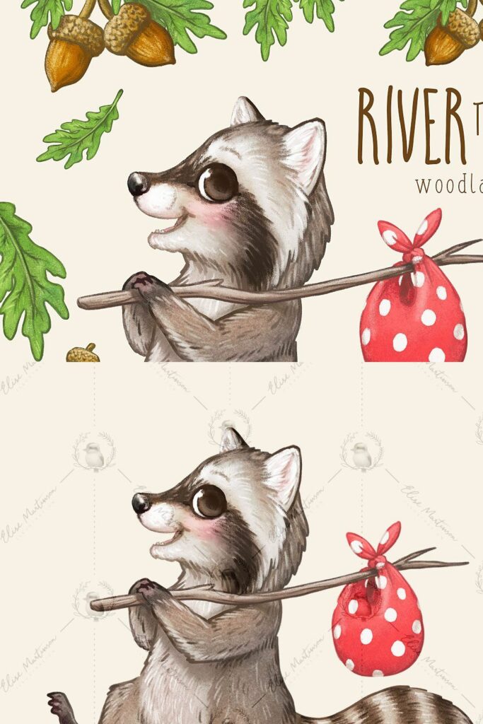 Woodland Raccoon Clipart – MasterBundles