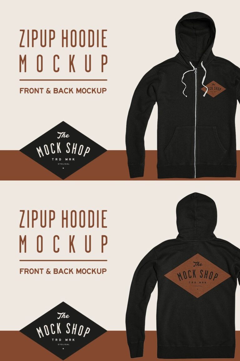 Zipup Hoodie Mockup – MasterBundles
