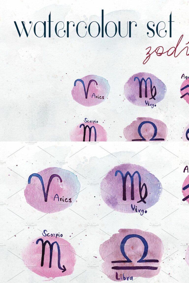Zodiac Signs Watercolor Backgrounds – MasterBundles