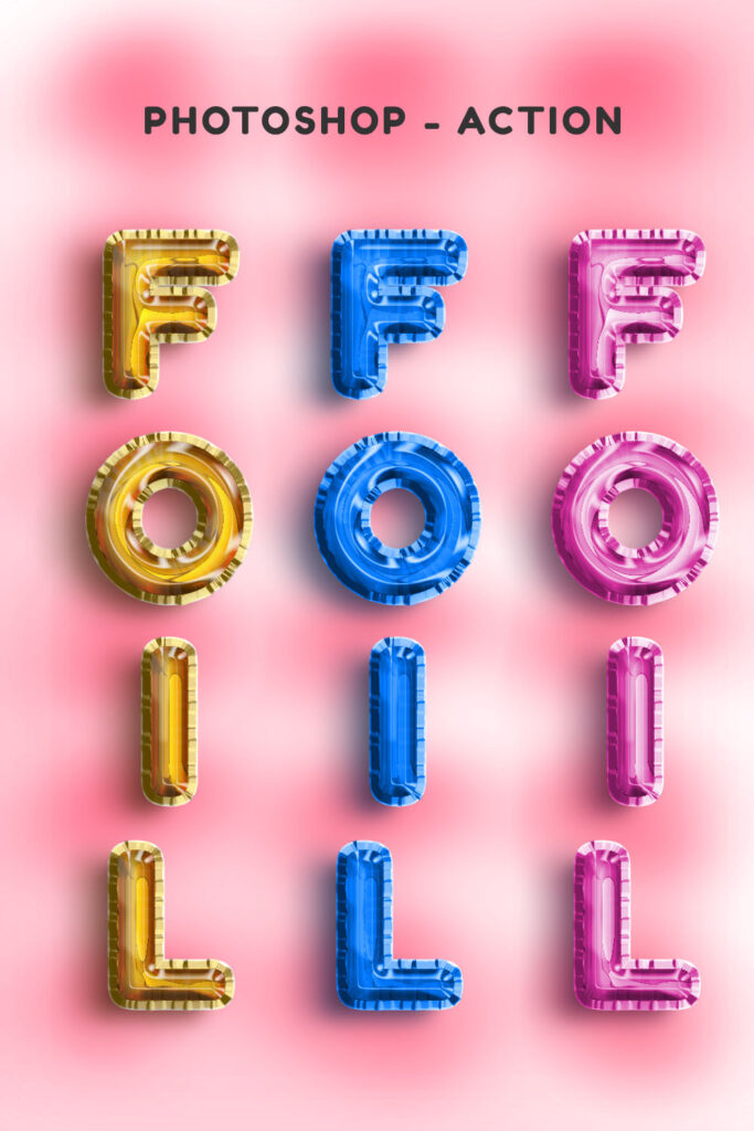 Foil Balloon - Photoshop Action - MasterBundles