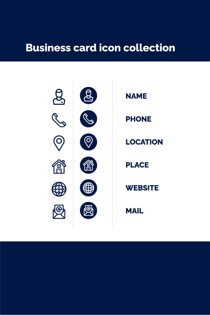 Business card icon collection - MasterBundles