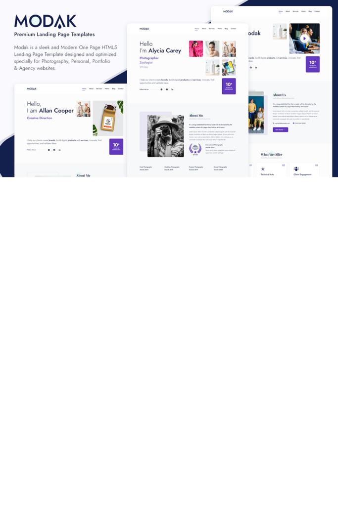 Modak Personal Portfolio HTML Template - MasterBundles
