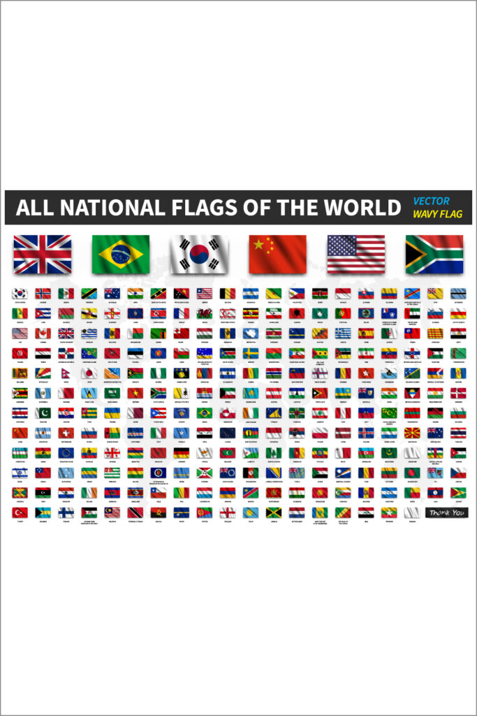 All National Flags World Realistic Waving Fabric Texture Full Pack ...