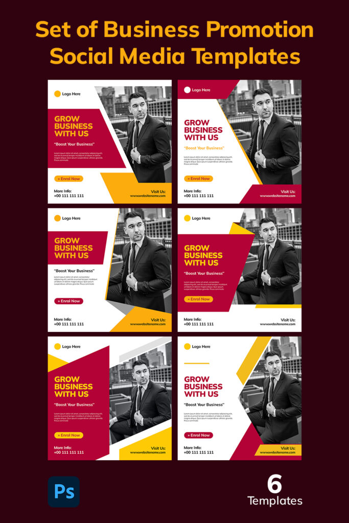Set of Business Promotion Social Media Templates