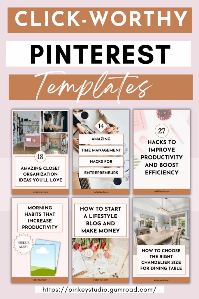 Pinterest Templates For Bloggers | Pinterest pin for Canva - MasterBundles