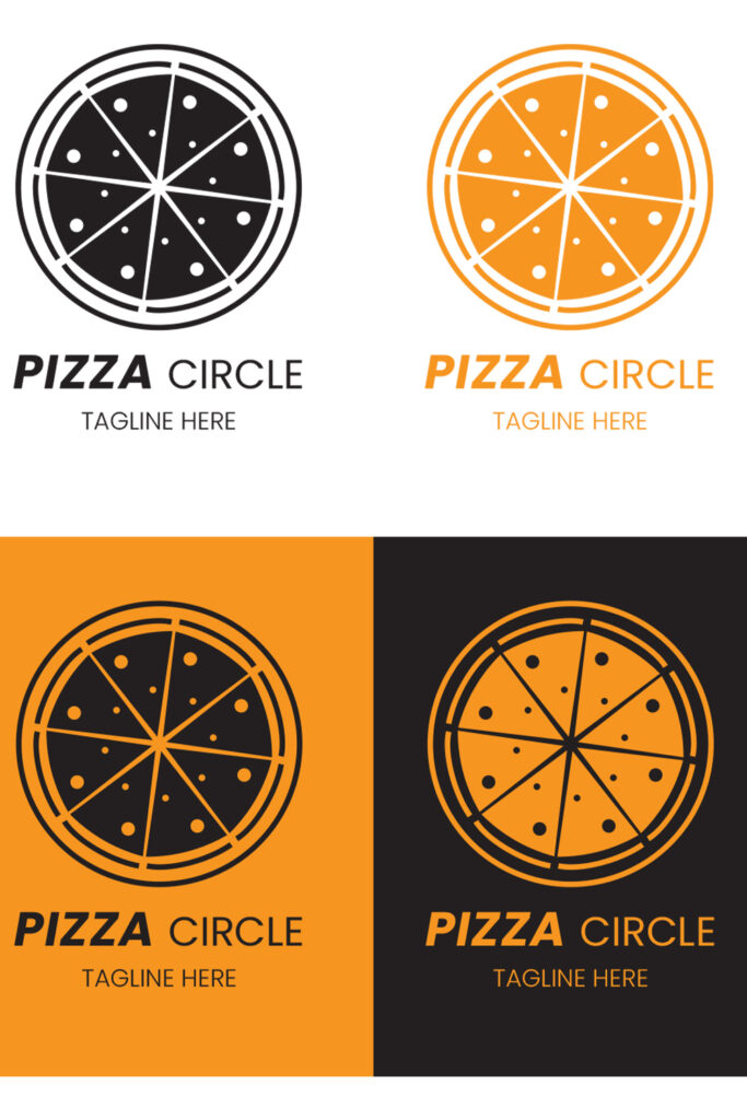 pizza circle logo - MasterBundles