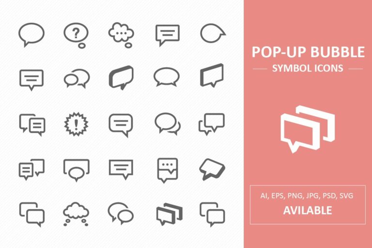 Pop-Up Bubble Symbol Icons – MasterBundles
