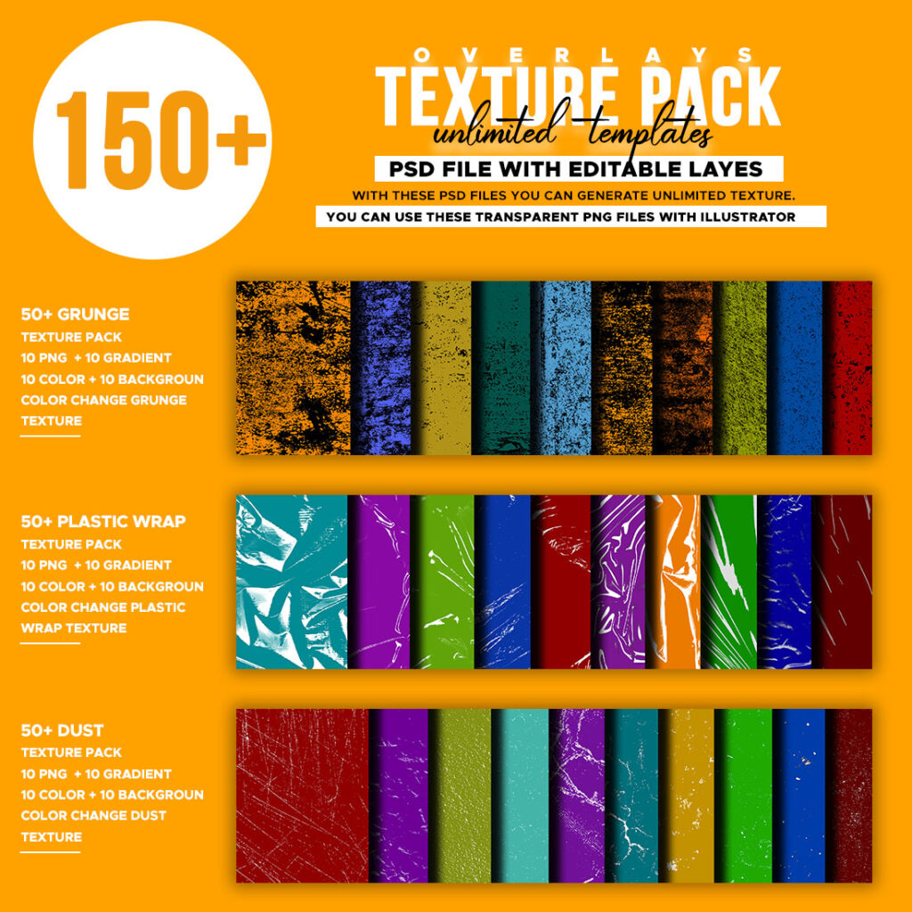 150+ Grunge, Plastic Wrap, Dust Textures Pack. - MasterBundles